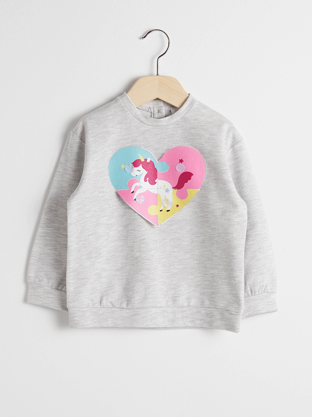 Kız Bebek Puzzle Parçalı Sweatshirt Kız Bebek Puzzle Parçalı Sweatshirt