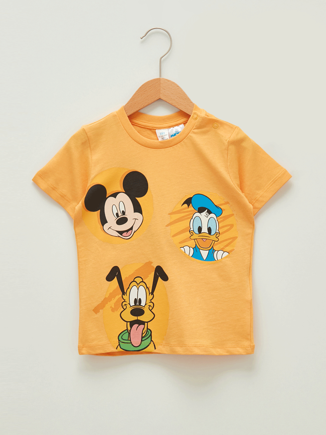 Bisiklet Yaka Kısa Kollu Disney Baskılı Balon Hediyeli Erkek Bebek Tişört