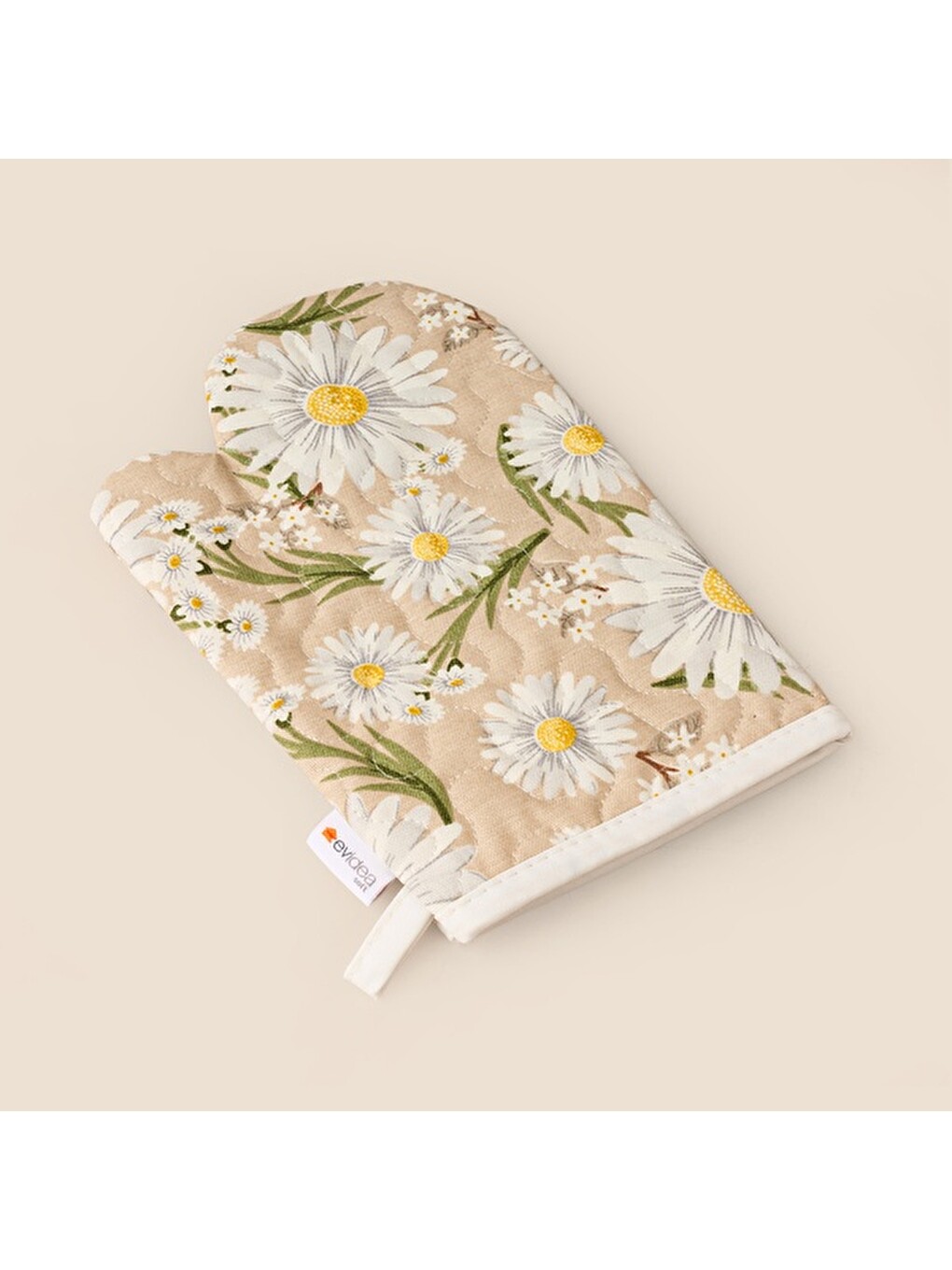 Evidea Soft Papatya Fırın Eldiveni ve Tutaç Set - Bej - 17x28 cm ...
