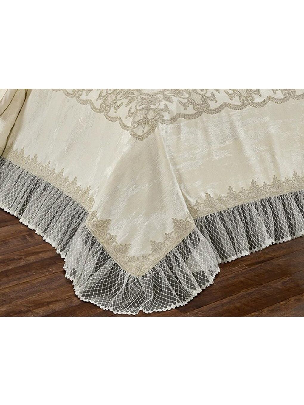 Çeyiz Diyarı Ekru Fransız Dantelli Sultan's Gelin Seti 8 Parça ...