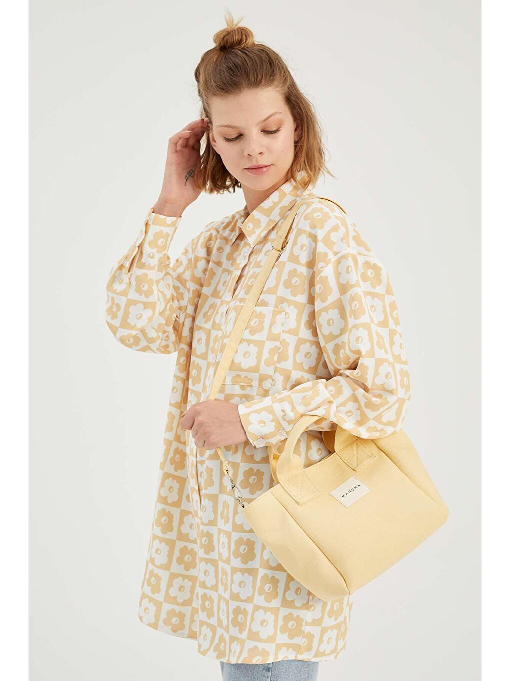 Manuka Mini Kanvas Çanta Sarı - S000345443-20072 | LCW