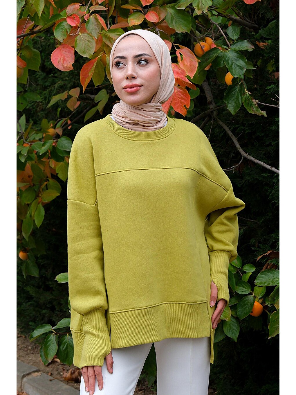 Locco Moda Bisiklet Yaka Sweat Yağ Yeşil - S000109511-19978 | LCW