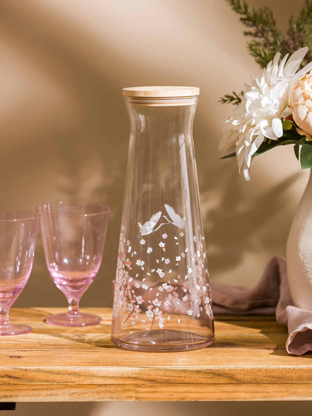 LCW HOME Floral Patterned Glass Pitcher 570 ml - S4JB61Z8-F9C - LC Waikiki