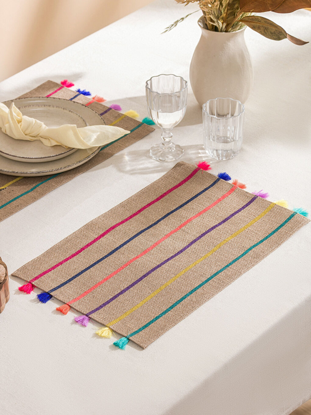 LCW HOME Tasseled Placemat Set 2 Pack 45 cm - S64494Z8-F9C - LC Waikiki