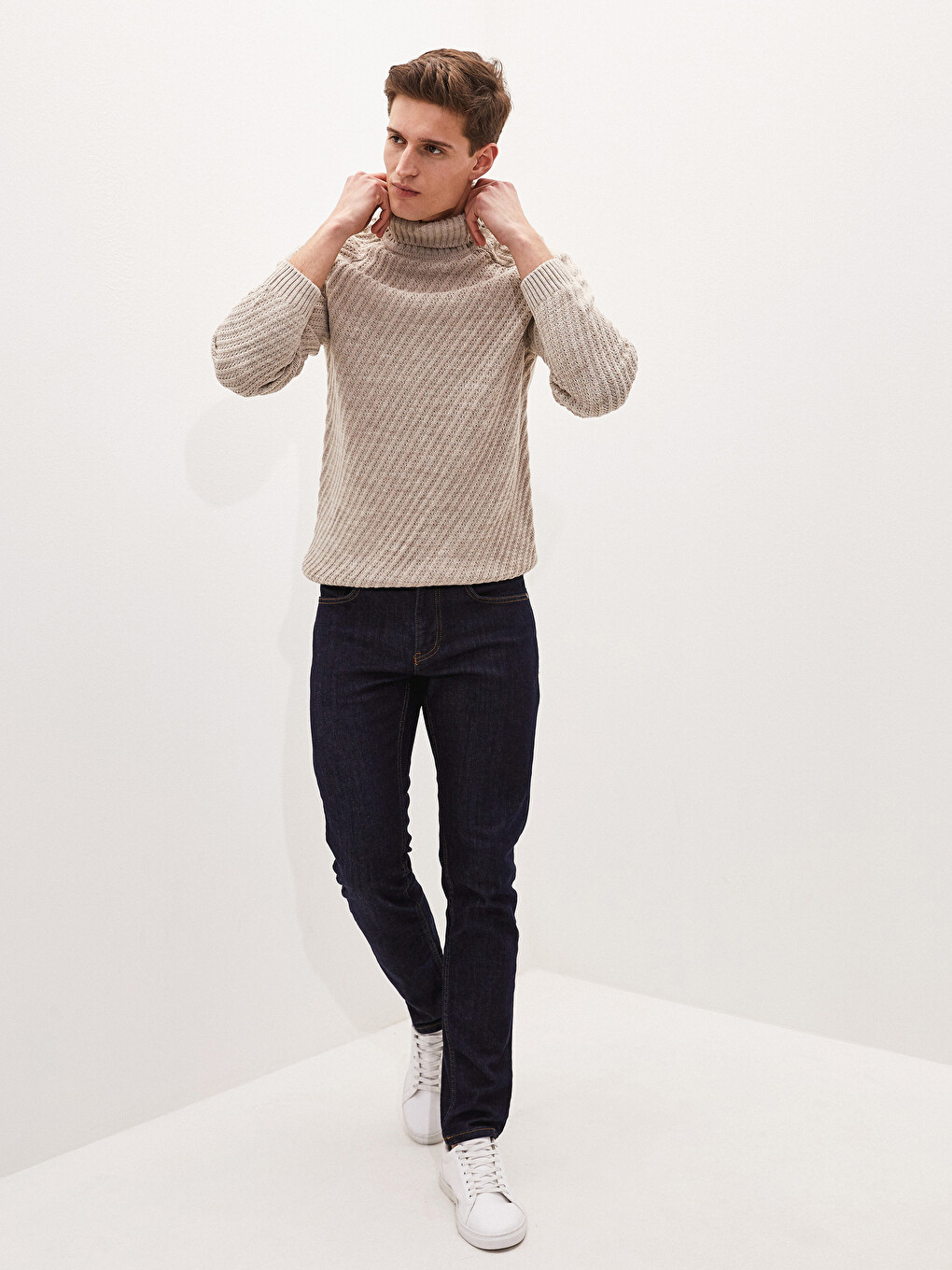 LCW Vision Turtleneck Long Sleeve Thick Men's Tricot Sweater - 0W5480Z8 ...