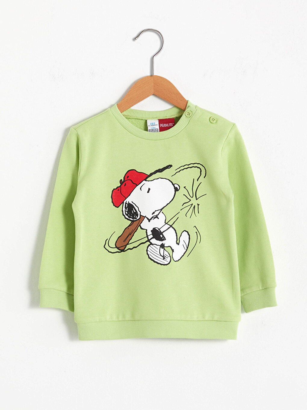 LCW baby Yeşil Erkek Bebek Snoopy Baskılı Sweatshirt - 0WJ494Z1-FX8 | LCW