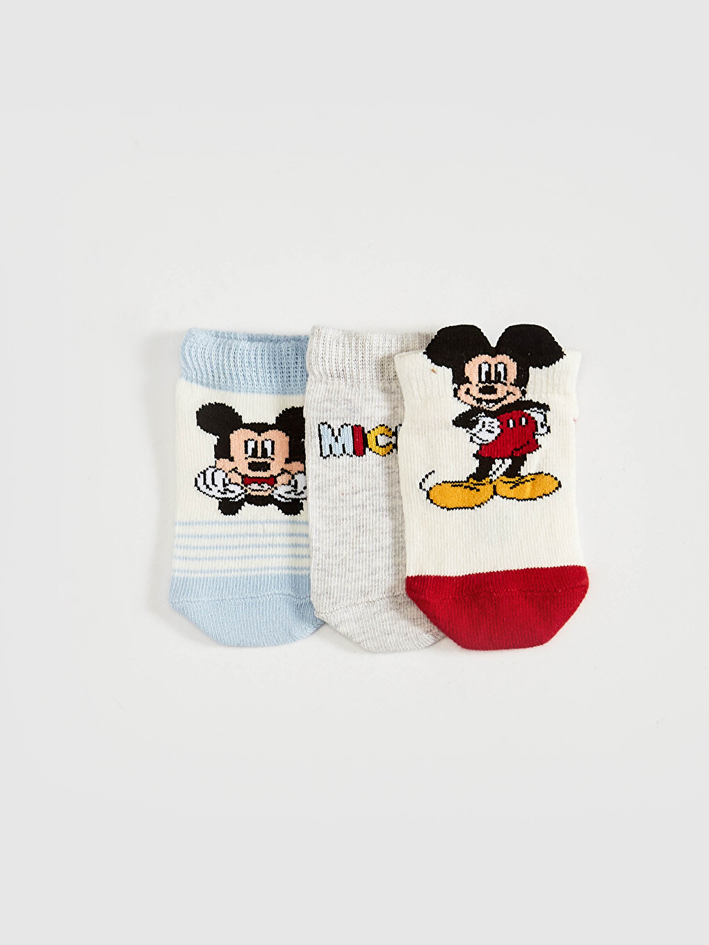 LCW baby Beyaz Erkek Bebek Mickey Mouse Baskılı Patik Çorap 3'lü ...