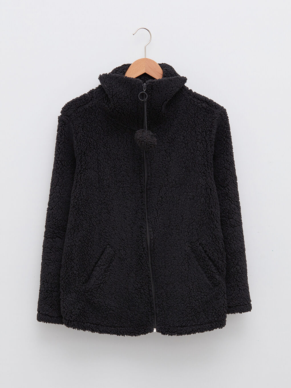 LCW DREAM Stand Up Collar Plain Pocket Detailed Women's Plush Pajama ...