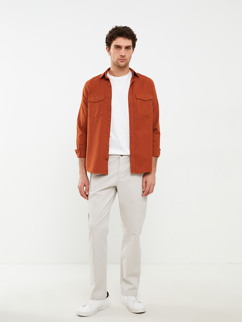 LCWAIKIKI Basic Turuncu Regular Fit Uzun Kollu Erkek Gömlek - S2CO12Z8 ...