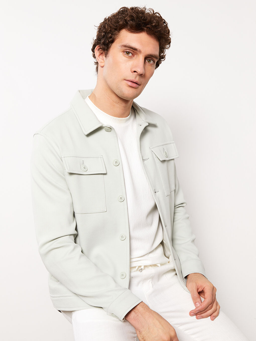 LCW Vision Slim Fit Collared Neck Men's Coat -S30198Z8-FUE - LC Waikiki