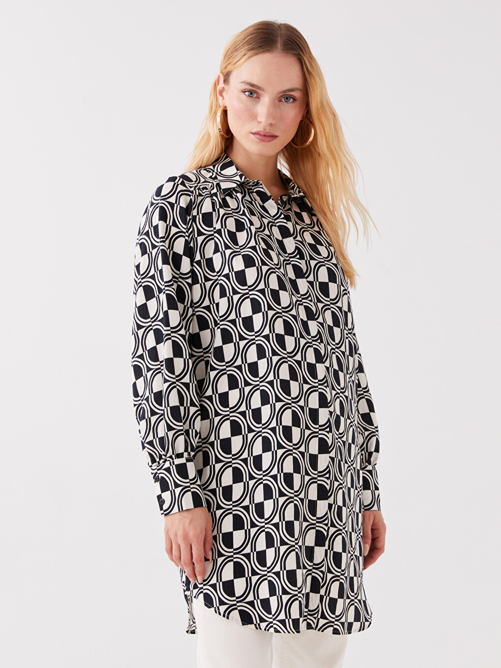 LCWAIKIKI Classic Patterned Women's Shirt Tunic - W39707Z8-LRA - LC Waikiki