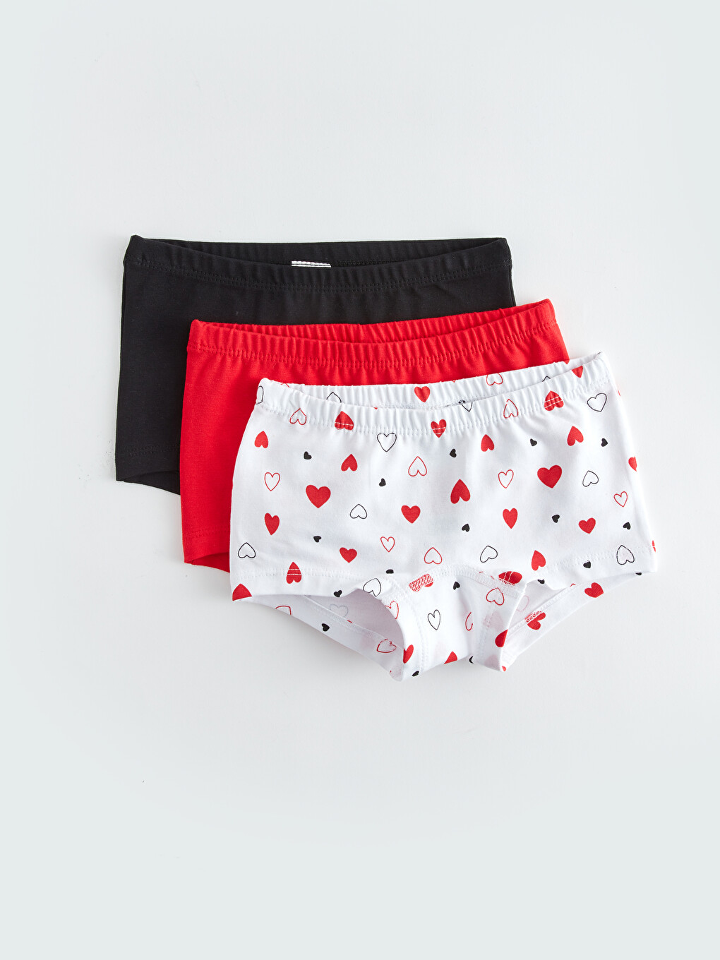 LCW Kids Beyaz Baskılı Pamuklu Kız Çocuk Boxer 3'lü - W3CM29Z4-LU8 | LCW