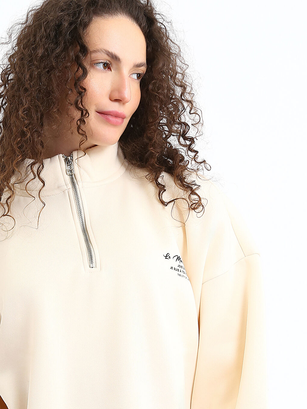 LCW Vision Funnel Neck Women's Sweatshirt -W4IG77Z8-FF7 - LC Waikiki