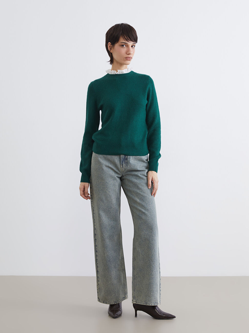 LCW Vision Pull-over en Tricot à Col Cheminée à Volants pour Femmes ...