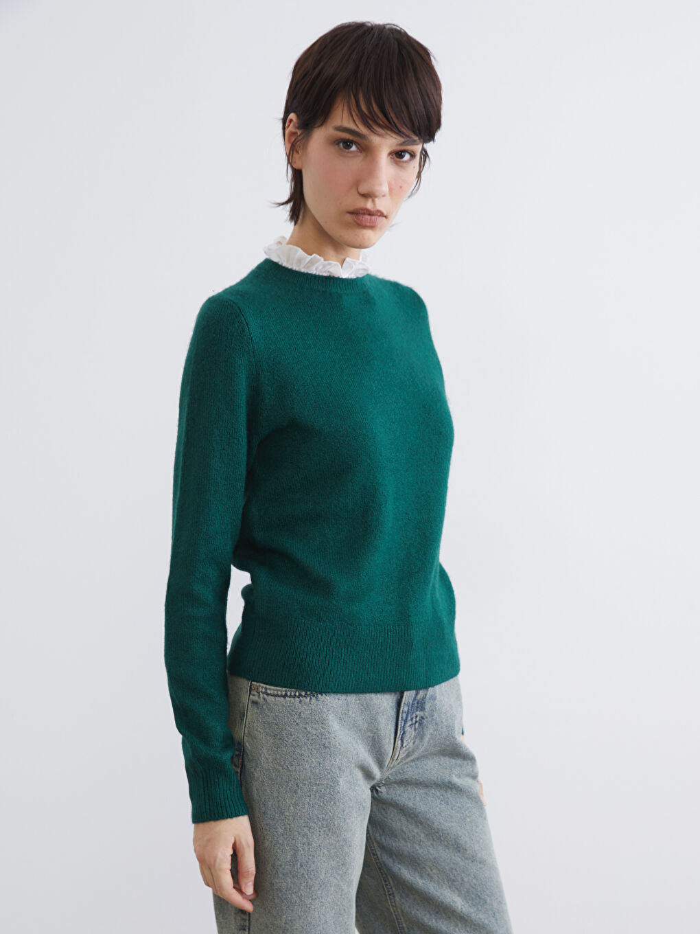 LCW Vision Pull-over en Tricot à Col Cheminée à Volants pour Femmes ...