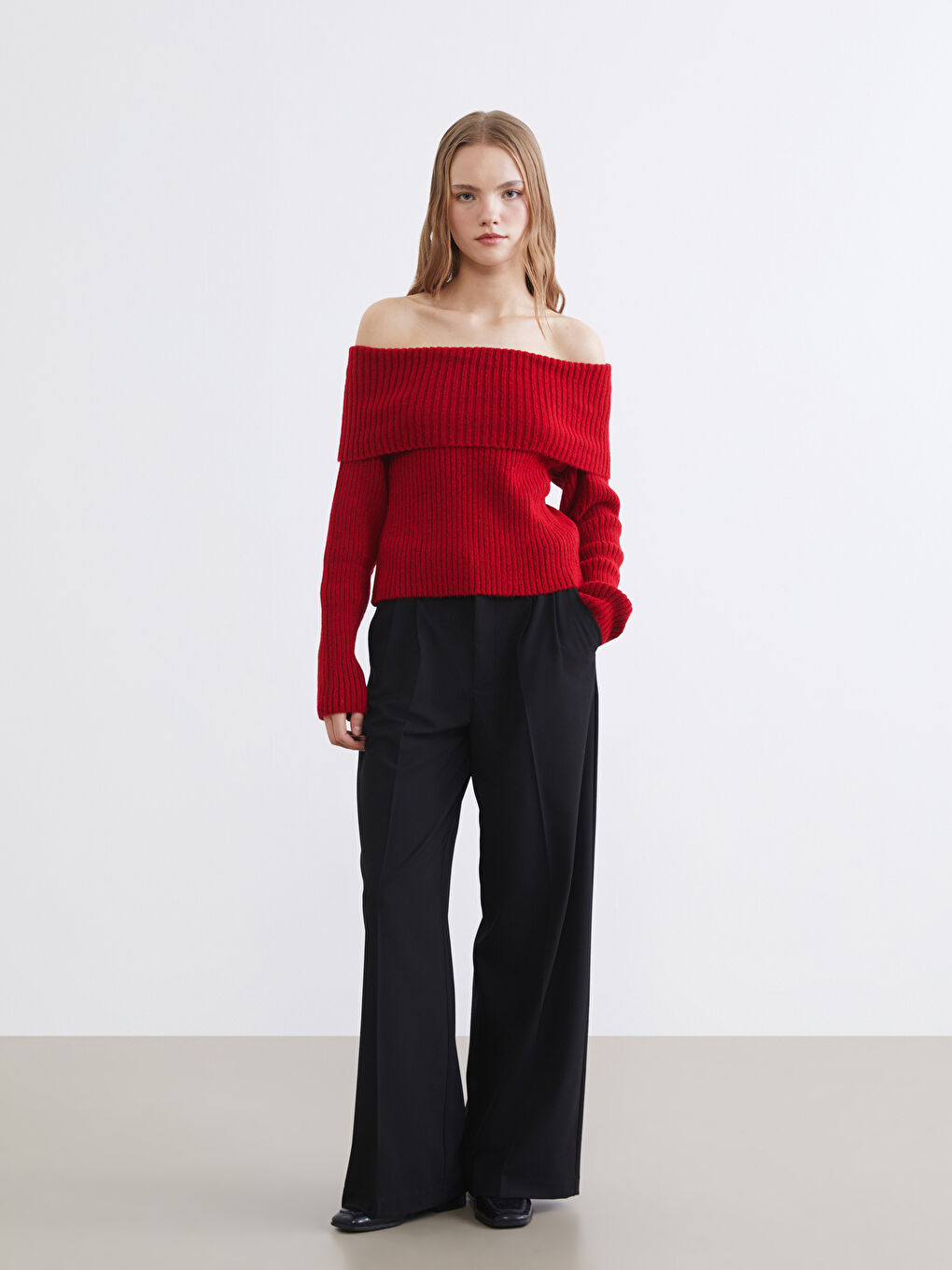 XSIDE Woman RED Sweater - W5I458Z8-VW8 - LC Waikiki