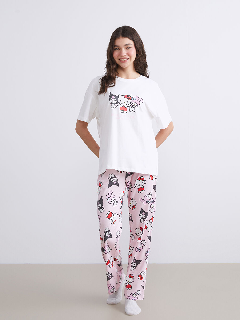 LCW Young Pembe Hello Kitty Baskılı Kadın Pijama Altı - W5KH84Z8-LT4 | LCW