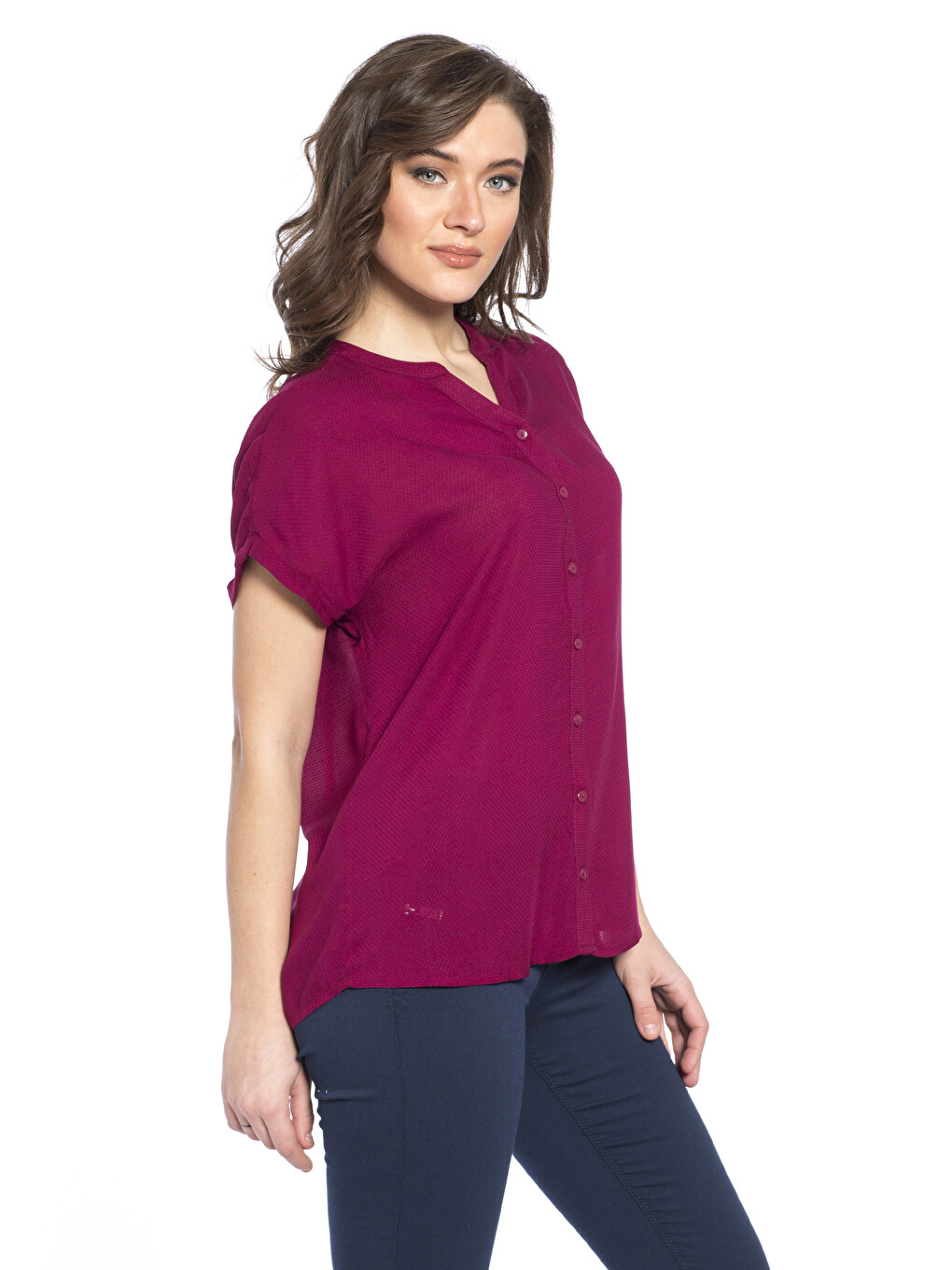 LCWAIKIKI Classic Woman Plum Shirt - 7Y2352Z8-HGA - LC Waikiki