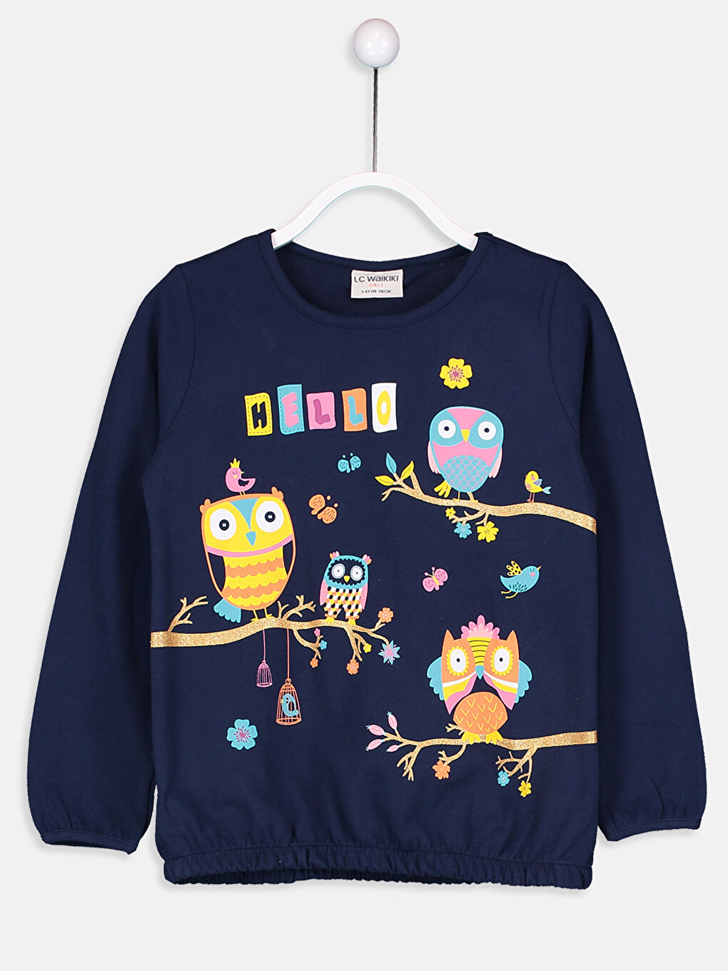 LCW Kids TAMNO PLAVA Majica Devojka -8WO101Z4-HFH - LC Waikiki