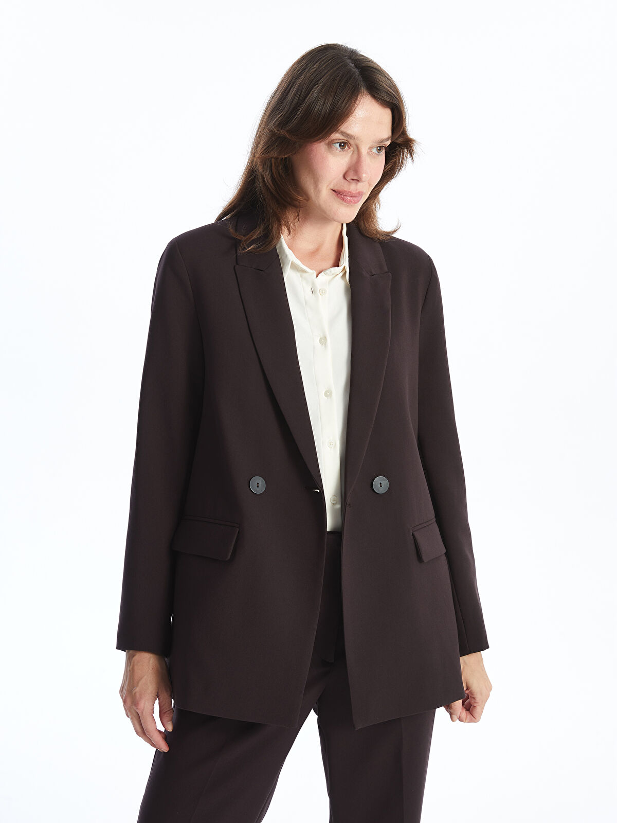 Kahverengi Kadın Blazer Ceket - W4GL12Z8-JR3 | LCW