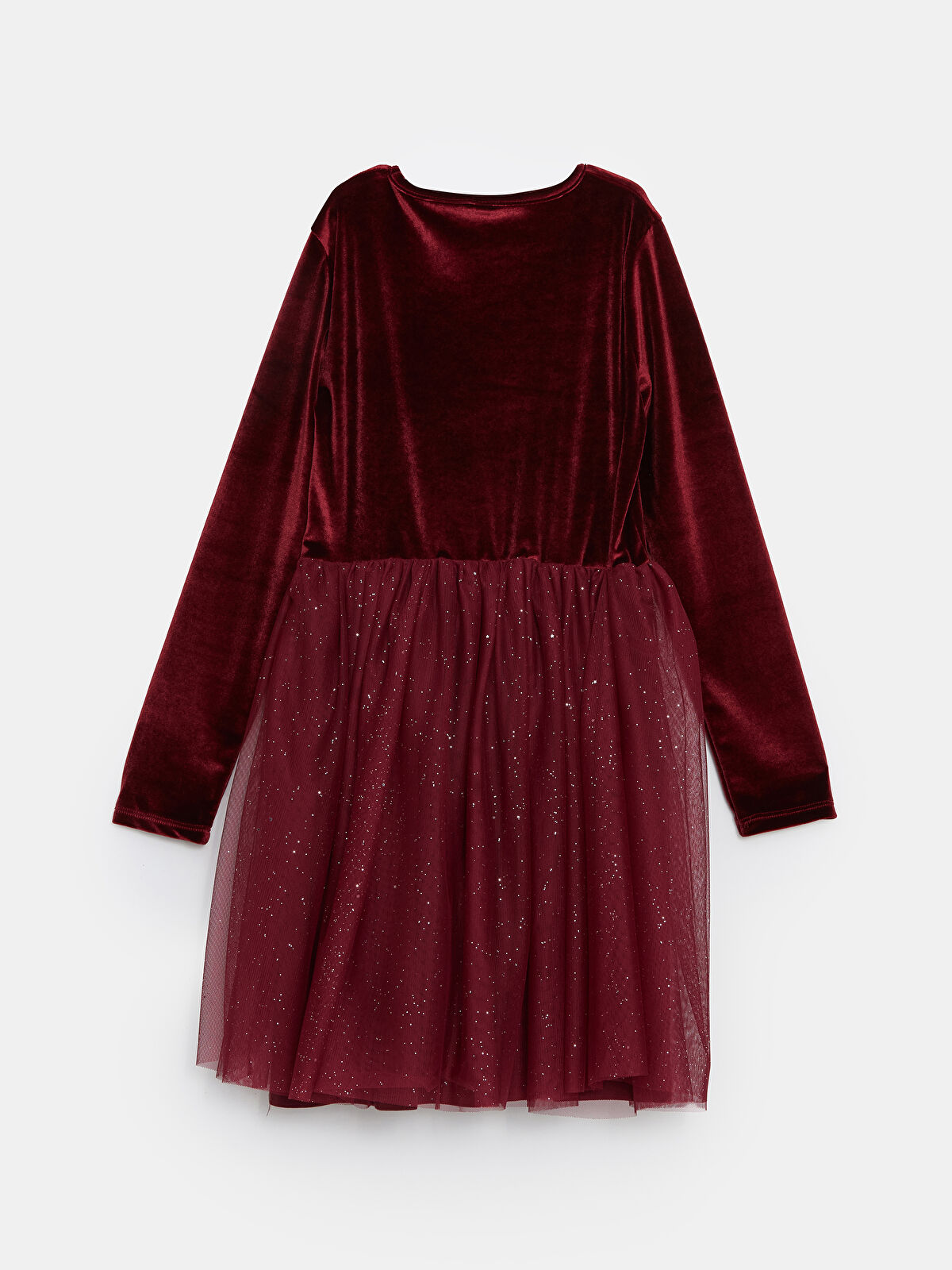 Bordo Bisiklet Yaka Kadife Kız Çocuk Elbise - W4HU41Z4-HJF | LCW