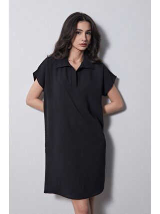 Siyah Basic Gömlek Yaka Elbise - S000135713-19351 | LCW
