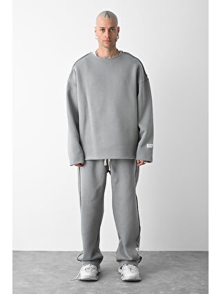 Vamosclo Gri Kart Detaylı Oversize Eşofman Alt - S000130672-20600 | LCW