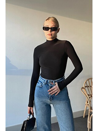 VAGGON - VAGGON Siyah Yarım Balıkçı ÇıtÇıt Kapamalı Sandy Bodysuit ...