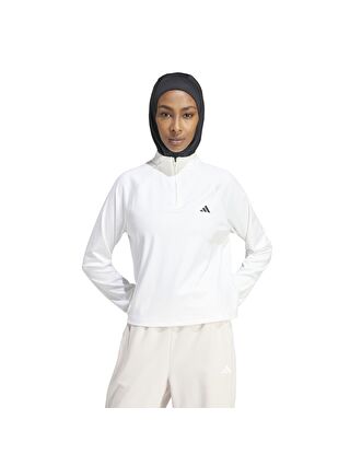 Beyaz Train Essentials 1/4 Zip Kadın Beyaz Hakim Yaka Sweatshirt ...