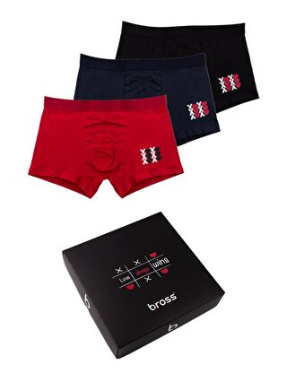 Bross - Bross Kirmizi Sevgililer Günü Erkek Boxer 3'lü Kutulu ...