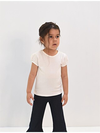 Luess Kız Çocuk Beyaz Karpuz Kol %100 Pamuk Basic Beyaz Tshirt ...