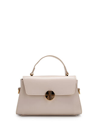 Minebag Ekru Uzun Askılı Suni Deri Kadın Çapraz Çanta Lenora Krem ...