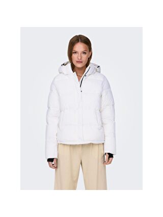 Ann Premium Puffer Regular Kadın Beyaz Kapüşonlu Mont - S000166370 ...