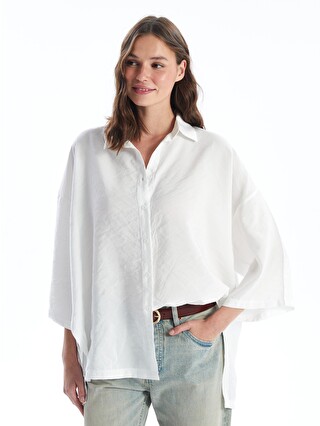 KOOR Kadın Aurobin Beyaz Loose Fit Gömlek Bgh04 - S000196393-20063 | LCW