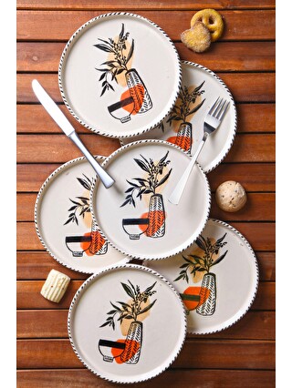 Nandy Home Karışık 6'lı Özel Tasarım 19 Cm Handmade Kahve Saksı Pasta ...