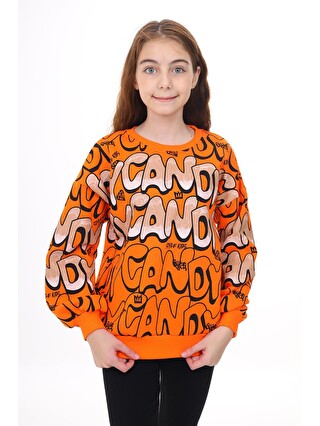 angelos Kahverengi Kız Çocuk Baskılı 3 İplik Sweatshirt 8-12 Yaş Lx306 ...