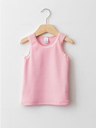 LCW ECO Pembe Bisiklet Yaka Pamuklu Kız Bebek Atlet - S1HQ47Z1-G1W | LCW