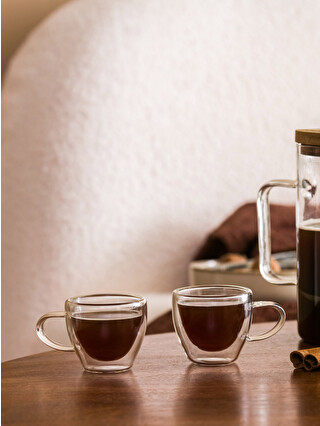 LCW HOME Staklena šolja za kafu sa duplim zidom 2 kom 70 ml - S3AR68Z8 ...
