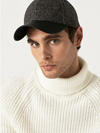 Antrasit Erkek Ekoseli Şapka - 0W8474Z8-LKN | LCW