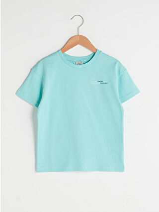 Turkuaz Bisiklet Yaka Basic Kısa Kollu Pamuklu Erkek Çocuk Tişört ...