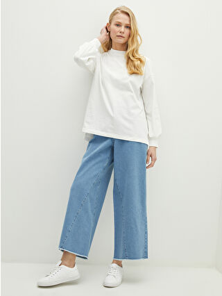 LCW Modest Indigo Cep Detaylı Geniş Paça Kadın Jean Pantolon - S1KK06Z8 ...