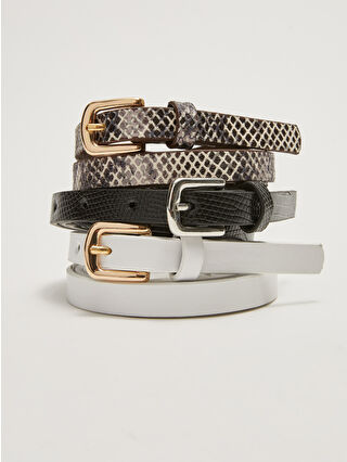 LCW ACCESSORIES Karişik Deri Görünümlü İnce Kadın Kemer 3'lü - W1HQ80Z8 ...