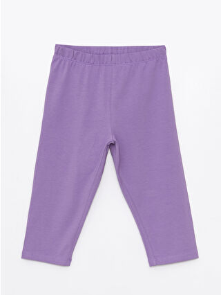 Mor Beli Lastikli Basic Pamuklu Kız Çocuk Tayt - S2BR50Z4-GRL | LCW