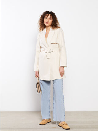 LCWAIKIKI Classic Jacket Collar Regular Long Sleeve Women's Trench Coat ...