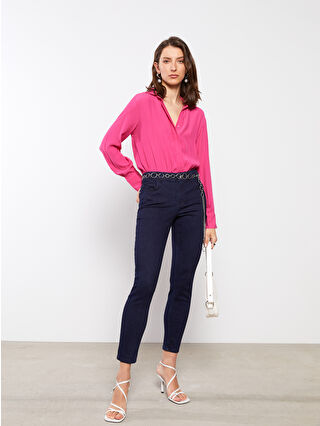 İndigo Standart Fit Düz Cep Detaylı Kadın Rodeo Jean Pantolon ...