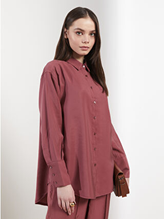 LCW Modest - LCW Modest Pembe Düz Uzun Kollu Kadın Gömlek Tunik ...