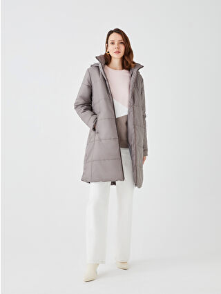 LCW ECO Women's Hooded Plain Coat -W27664Z8-S8B - LC Waikiki