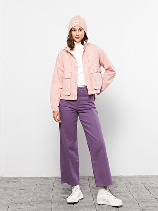 LCW Vision Pembe Dik Yaka Düz Uzun Kollu Kadın Mont - W28254Z8-SB5 | LCW