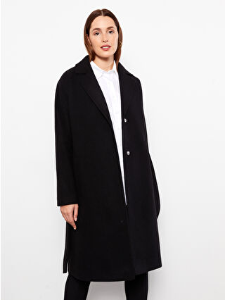 LCW Modest - LCW Modest Siyah Ceket Yaka Kadın Kaşe Kaban - W2AQ09Z8 ...