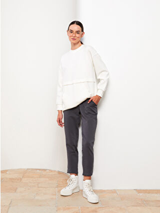 LCW Modest Gri Kadın Beli Lastikli Düz Eşofman Altı - W2DM70Z8-SMY | LCW